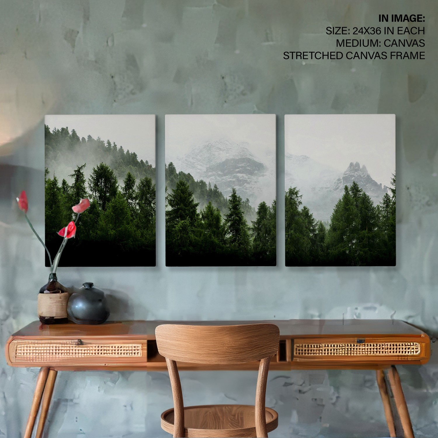 Forest Framed Wall Art (Set of 3), Nature Art, Modern Art - Choose Size ...